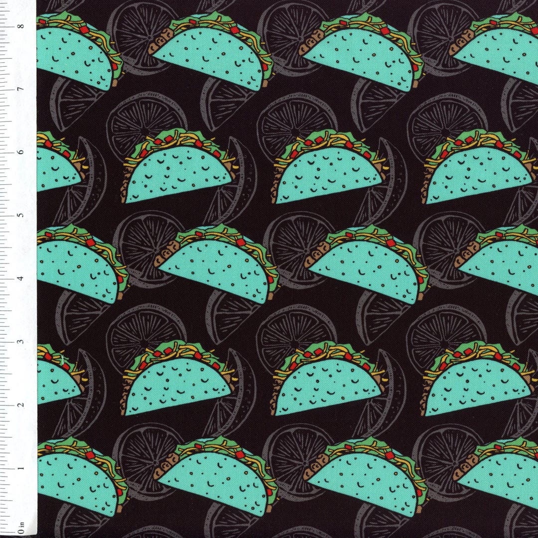 Snack Shack Tacos in Midnight Snack by Crystal Manning for Moda Fabrics ...