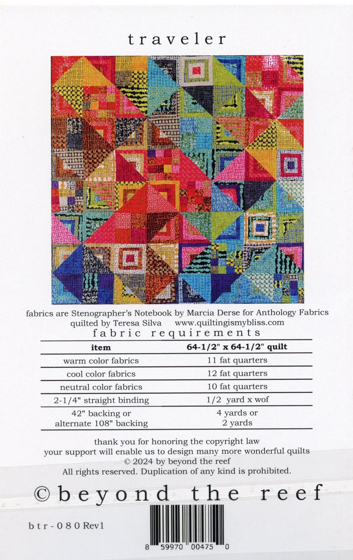 Traveler Quilt Printed Pattern - Etsy
