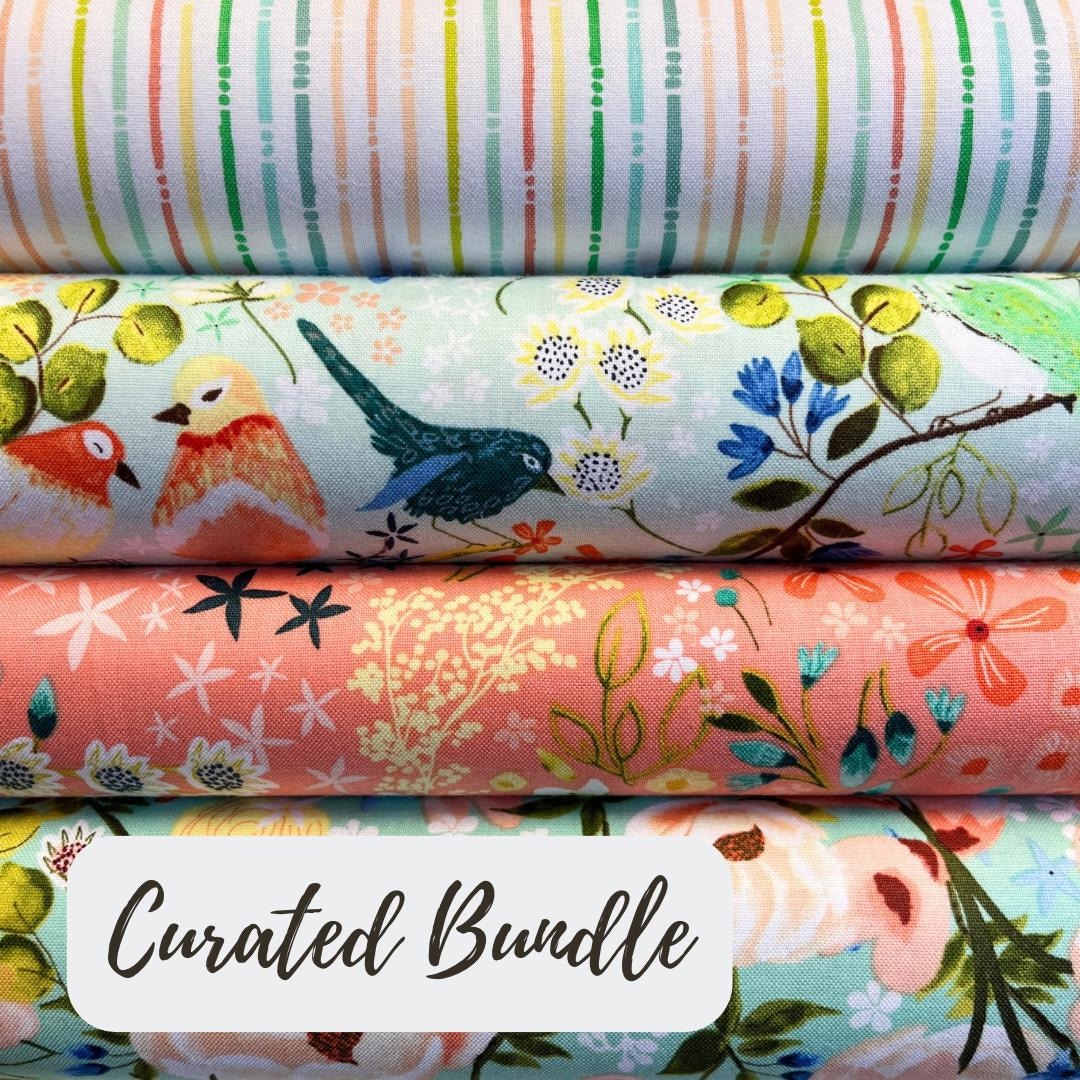 Serenity Blooms Fat Quarter Bundle by Poppie Cotton - 4 Fat Quarters - Etsy