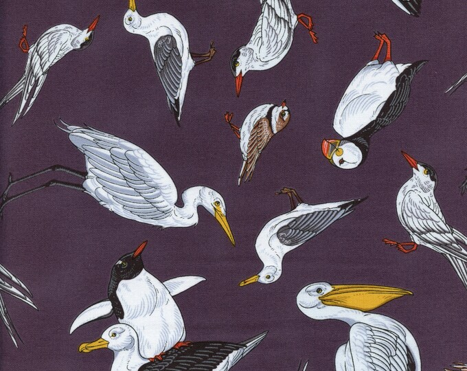 SALE End of Bolt Birds of a Feather Sea Birds in Plum by Rachel Hauer ...