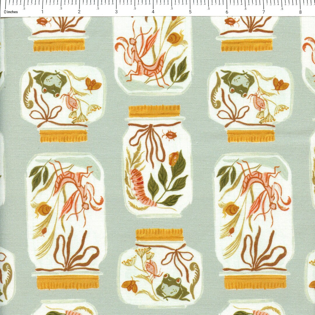 Swan Song Mason Jars in Harbor - Sold in Half Yard Increments - Etsy