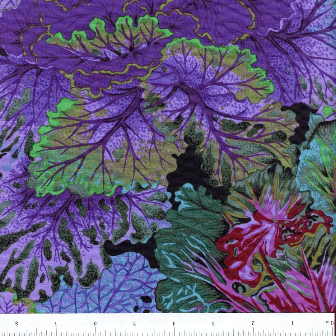 Sold by the Half Yard Curly Kale in Dark by Philip Jacobs/kaffe Fassett ...