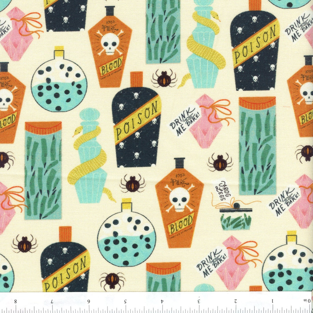 Sold by the Half Yard Boo Potions in Vanilla in White by Faye Guanipa ...