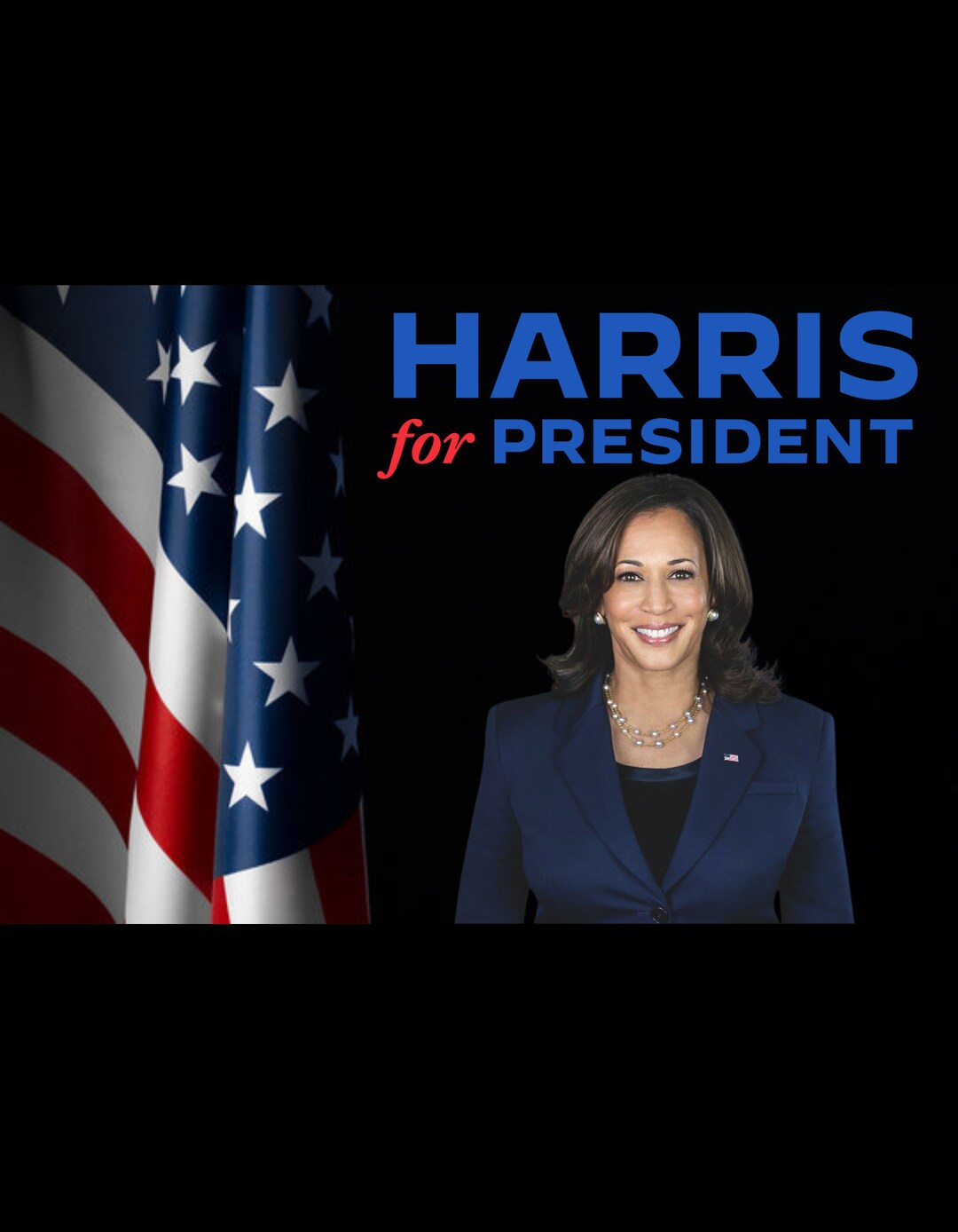 Harris for President 2024 PNG Svg American Flag - Etsy