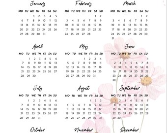 2025 Digital Flower Calendar - Etsy