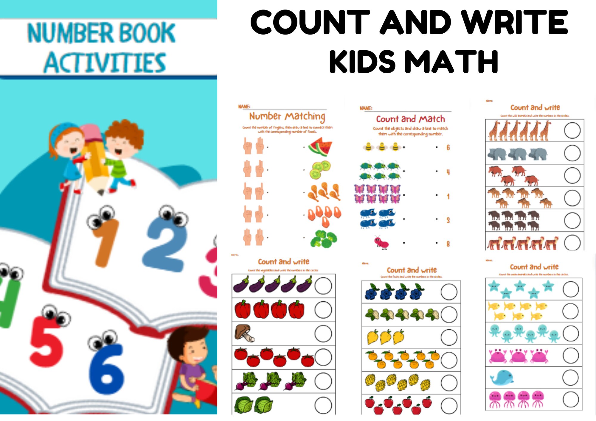 Number Activities for Kids, Math Workbook, Pre-school Math Learning ...
