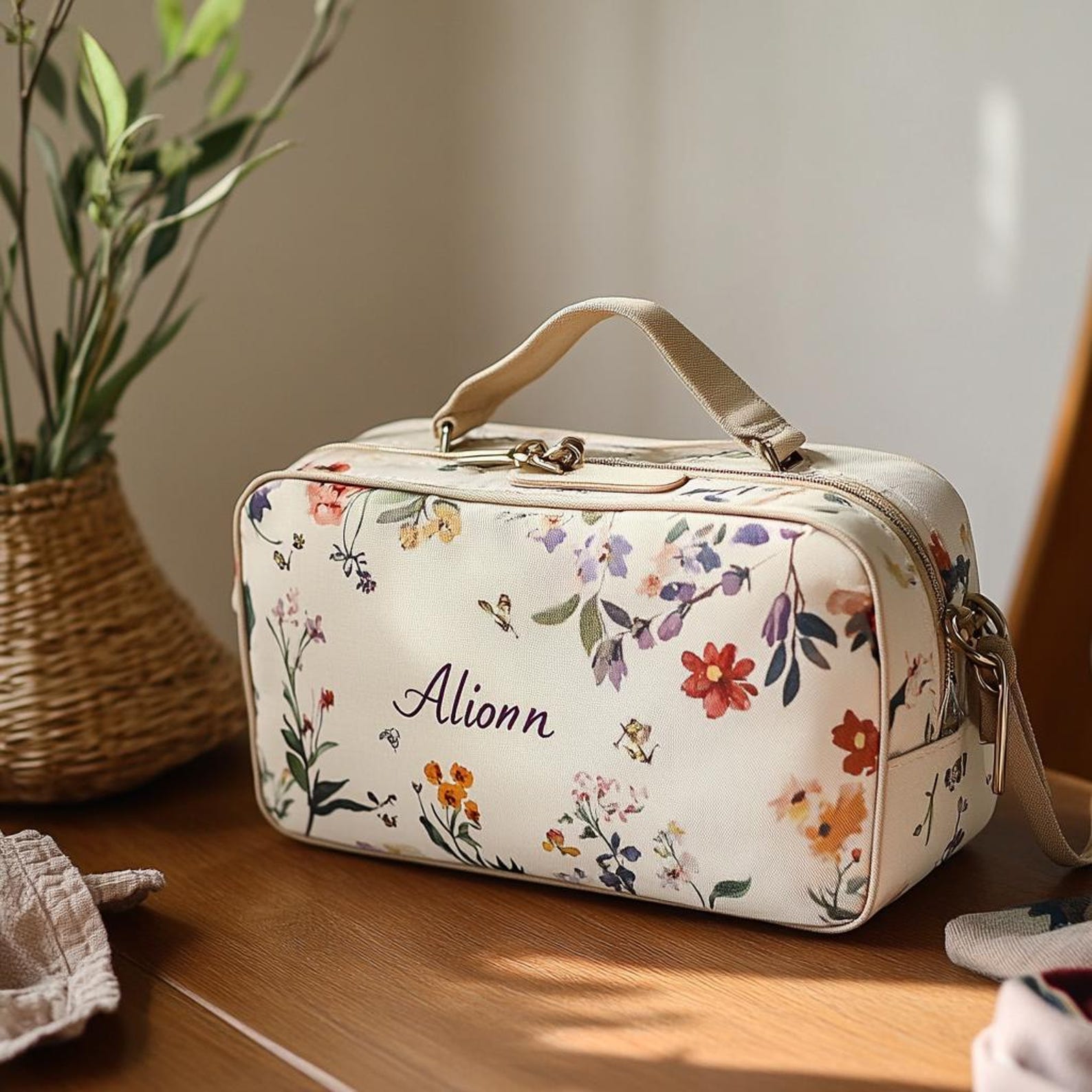 White Series Hand-painted Flowers Bridal Bridesmaid Makeup Bag - Etsy