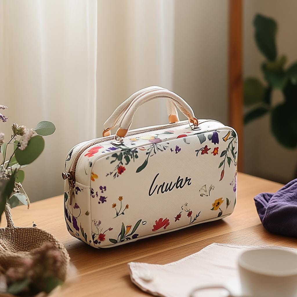 White Series Hand-painted Flowers Bridal Bridesmaid Makeup Bag - Etsy