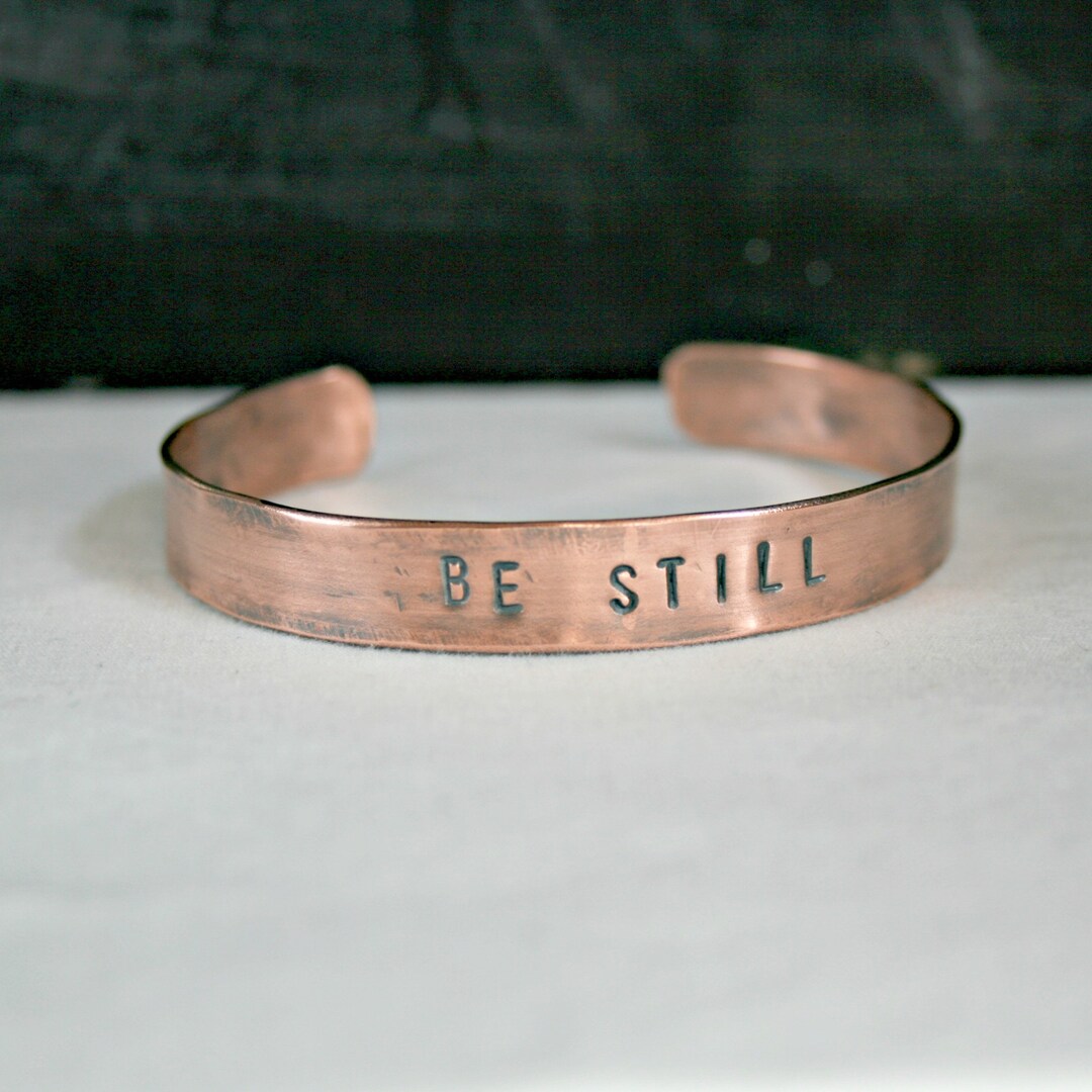 Be Still Stamped Copper Cuff Bracelet 5.5 or 6 - Etsy