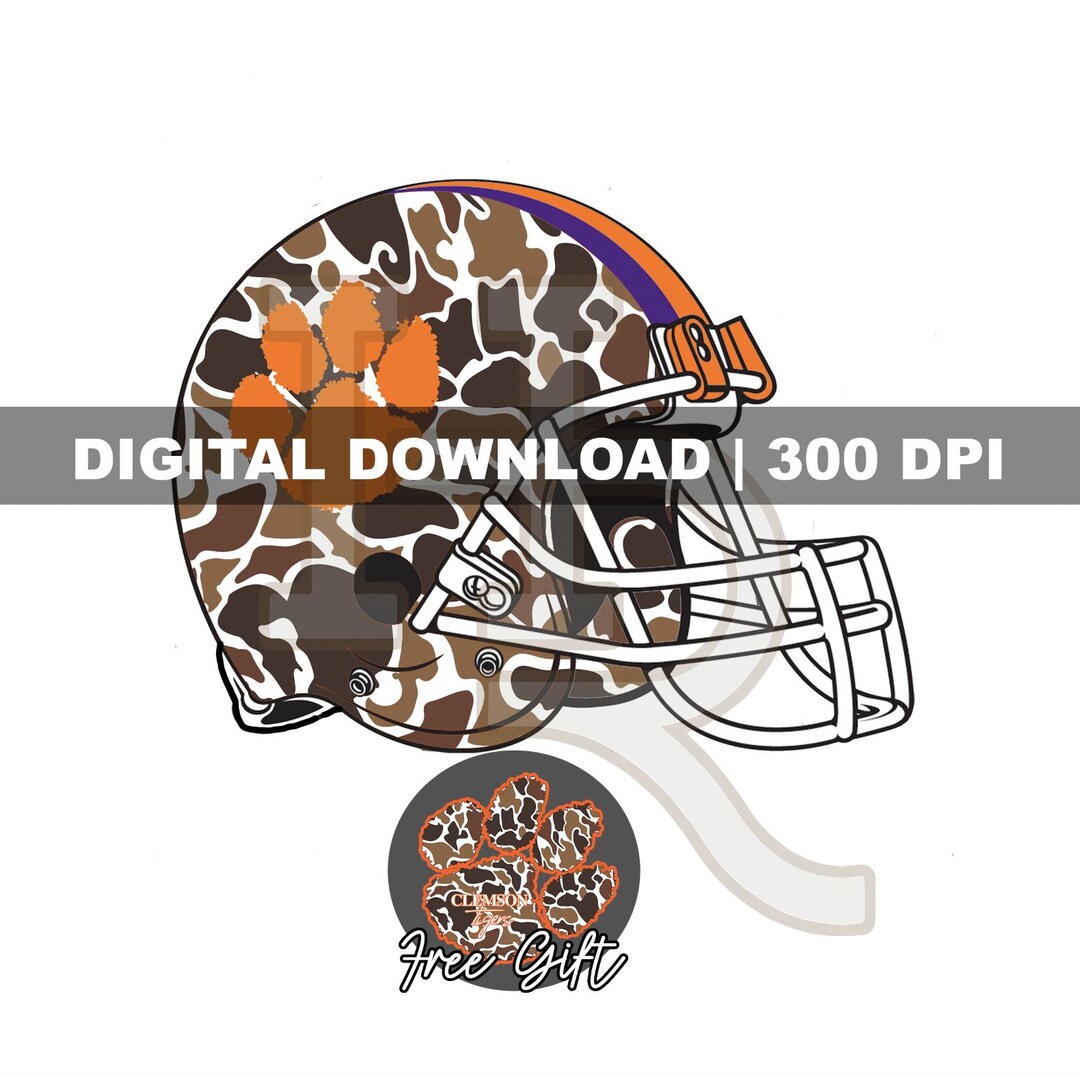 Clemson Tigers Camo Helmet Design Digital Download Free Gift Clemson ...