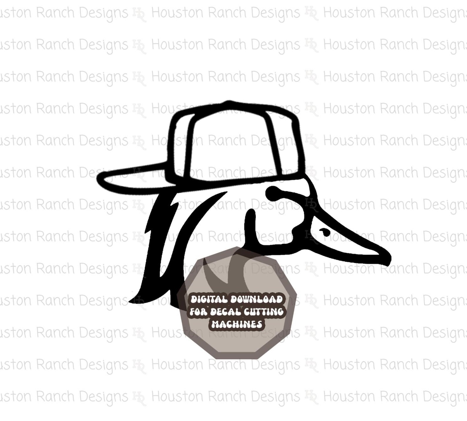 Wood Duck With Hat Decal File | Wood Duck | Duck With Hat | Truck Decal ...
