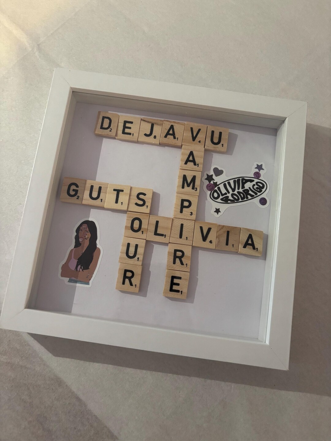 Olivia Rodrigo Scrabble Tile Frame | Handmade Fan Gift | Music Wall Art ...