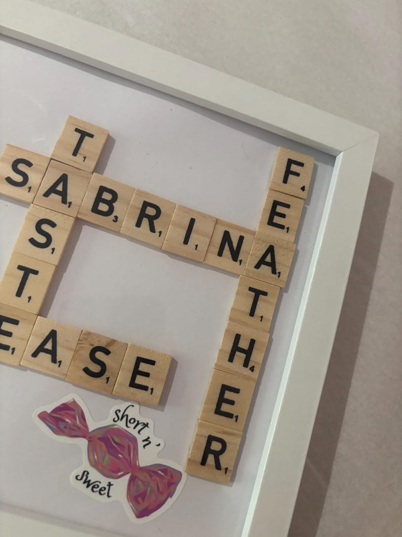 Sabrina Carpenter Scrabble Word Art Frame | Taste | Feather | Please ...