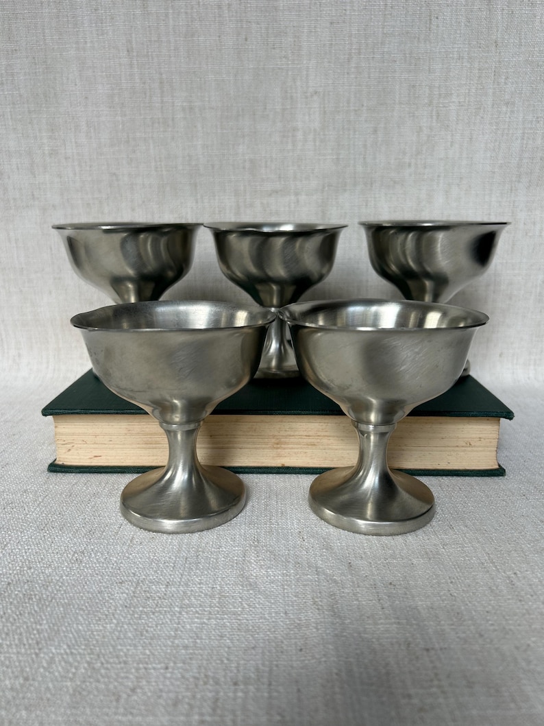 Vintage Preisner Pewter Goblets/wine Glasses/ Metal Set of 5 - Etsy