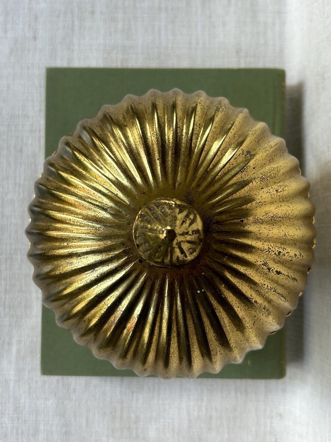 Vintage C.1960's Mid-century Solid Brass Fluted, Lidded Cachepot/urn ...