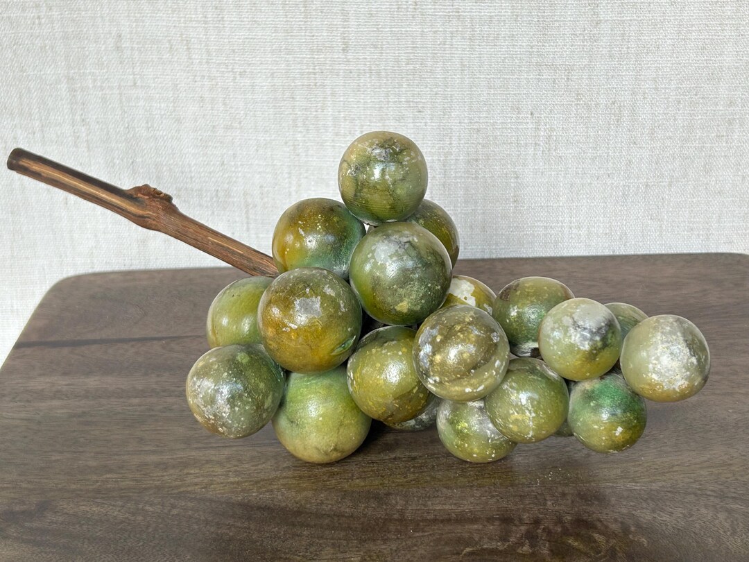 Antique Green Stone Grape Cluster Wood Branch 11 - Etsy
