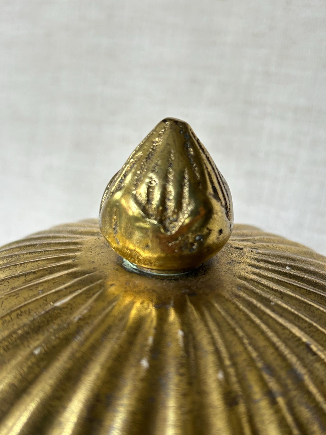 Vintage C.1960's Mid-century Solid Brass Fluted, Lidded Cachepot/urn ...