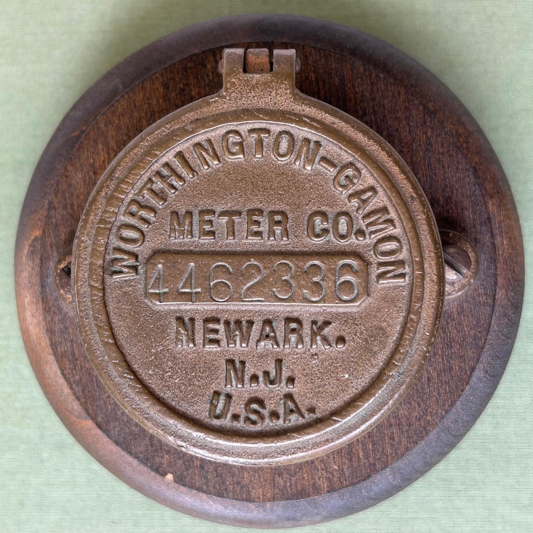 Vintage Brass New Jersey Water Meter Cap Mounted on Wood - Etsy