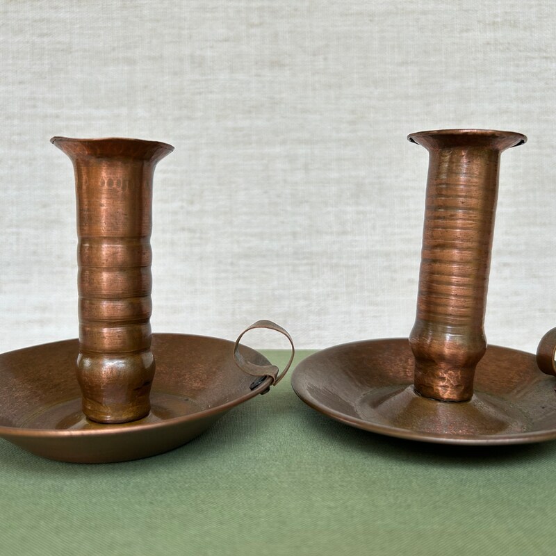 Copper Candlesticks - Etsy UK