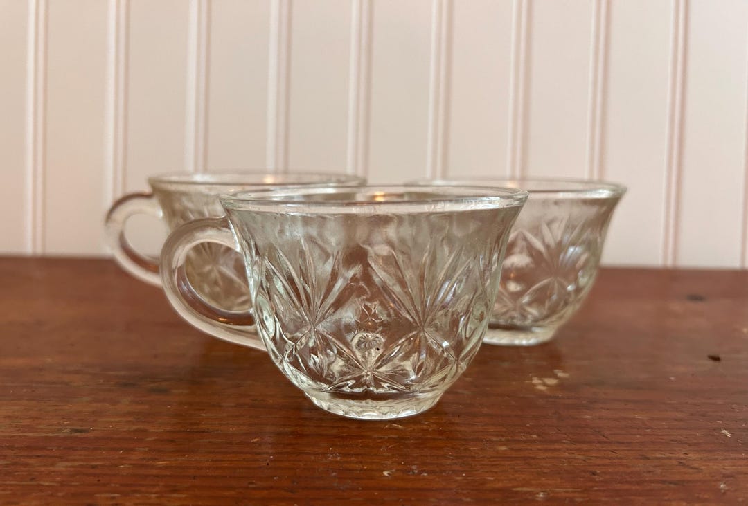 Set of 12 Vintage Cut Glass Punch Cups | Starburst Pattern | Timeless ...