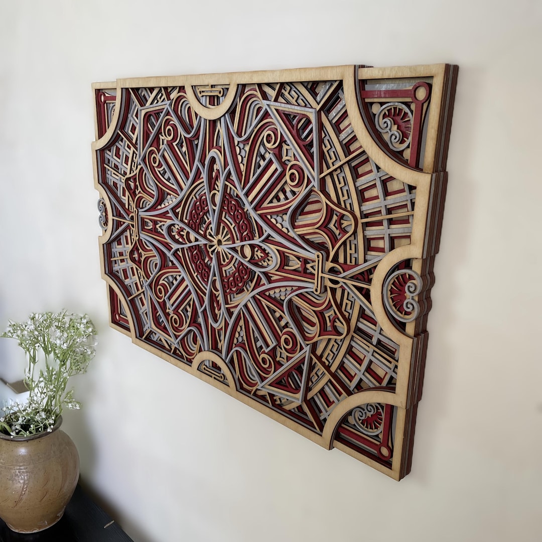 Roman Mandala - Handmade Geometric Patterned Art Multilayered Wooden ...