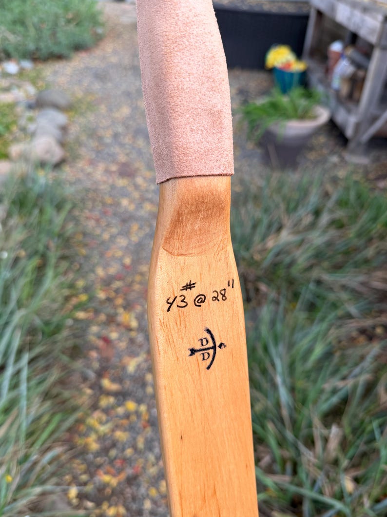 Handmade Maple Wood Longbow – Traditional Archery, 43 Lbs Draw Weight ...