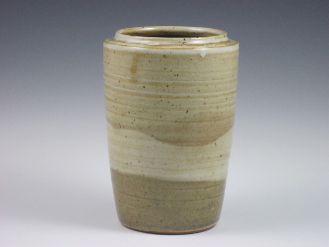 Glossy Pale Tan White Vase - Etsy