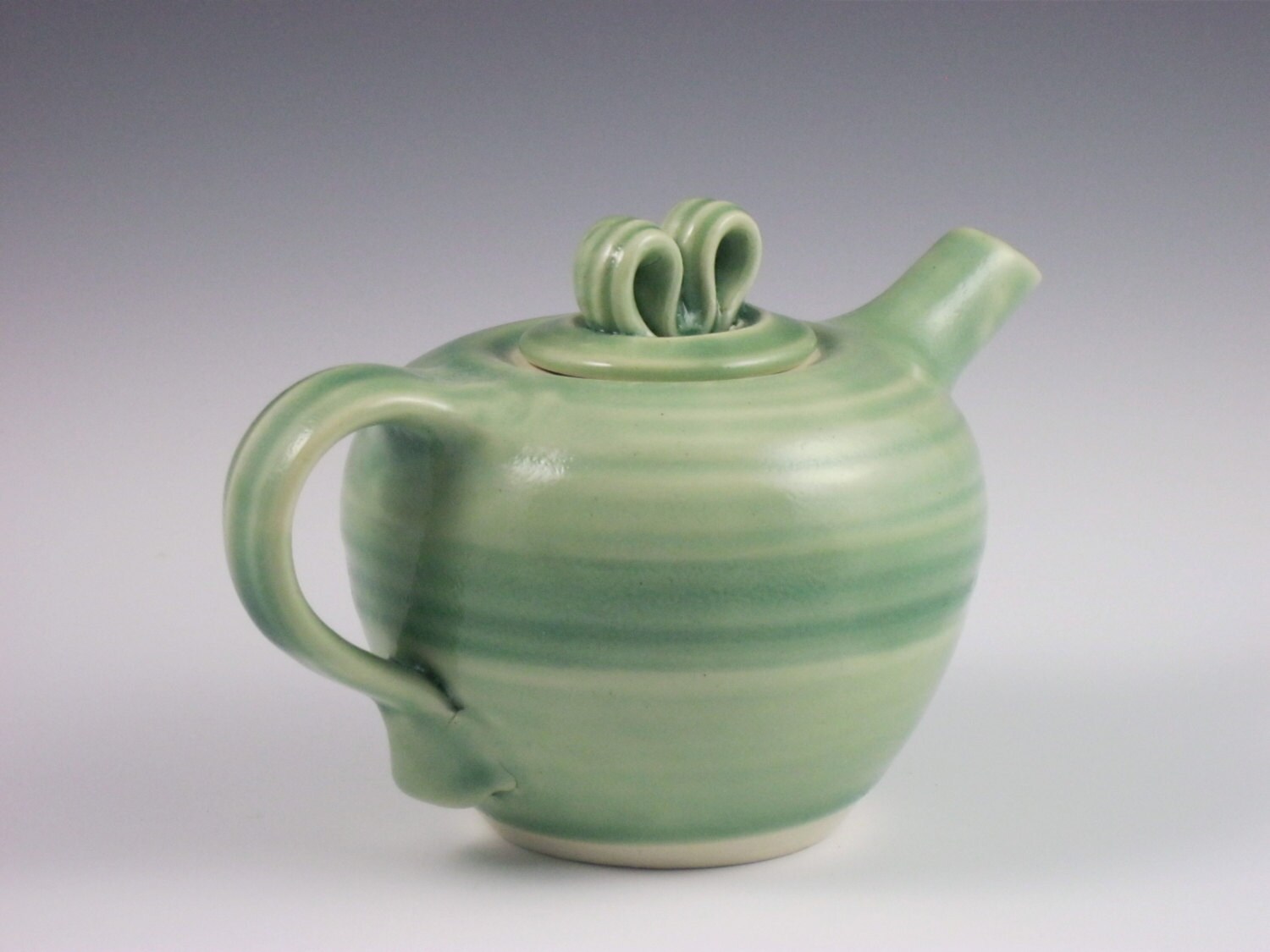 Glossy Pale Green Side Handle Porcelain Teapot With 2 Tea Cups - Etsy