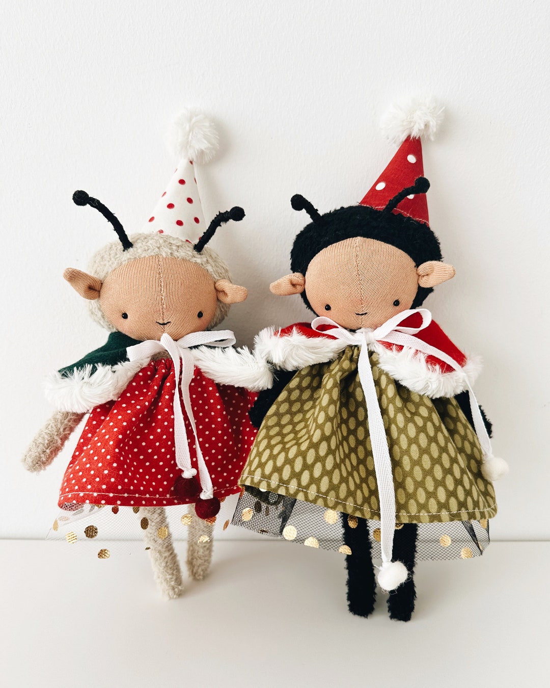 Holiday Pixie Elf Christmas Doll Red Dress - Etsy