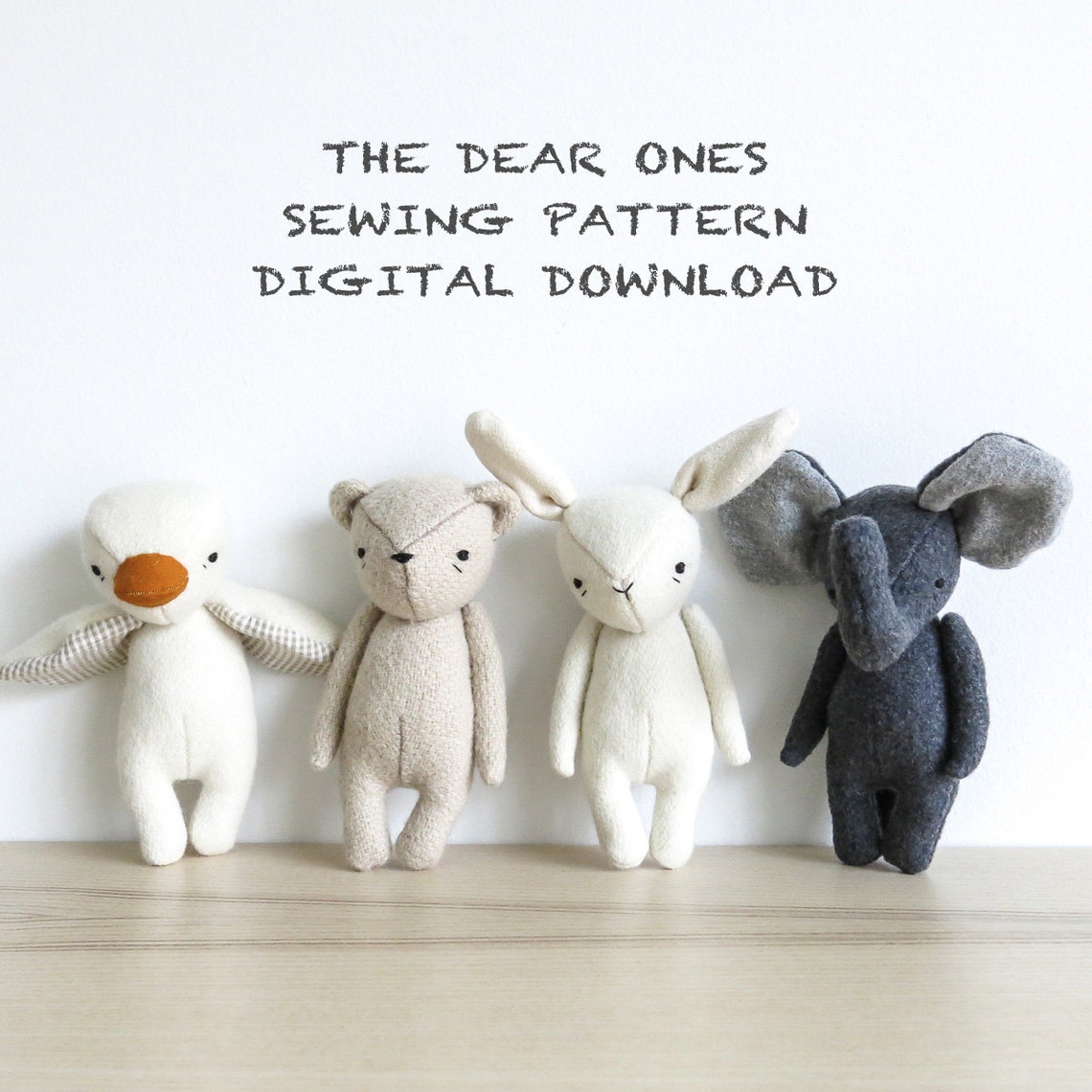 Sewing Pattern Set of Four the Dear Ones Bear Bunny Duck - Etsy