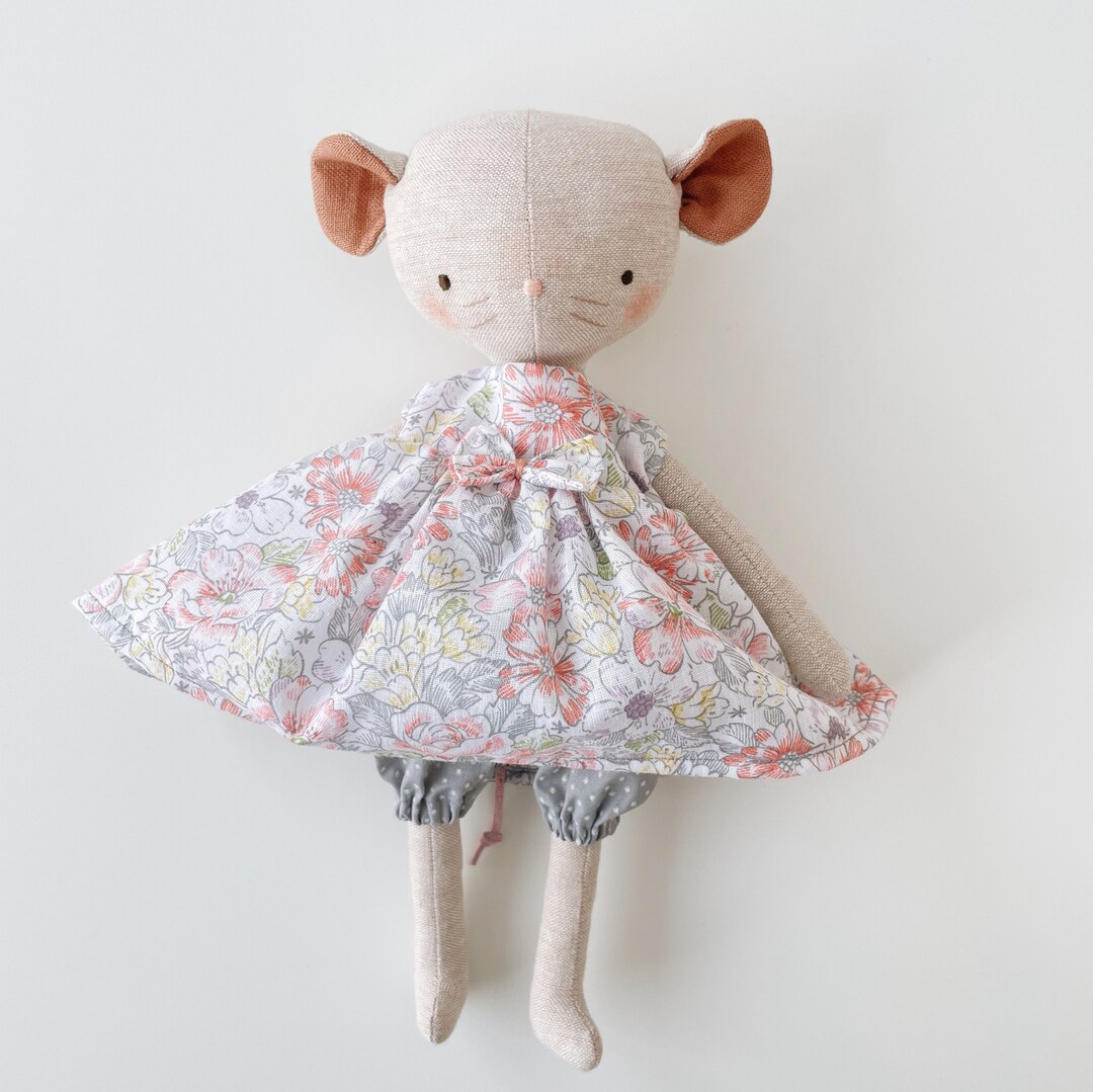 Woodlings Animal Doll Handmade Mouse Doll in Dress & - Etsy