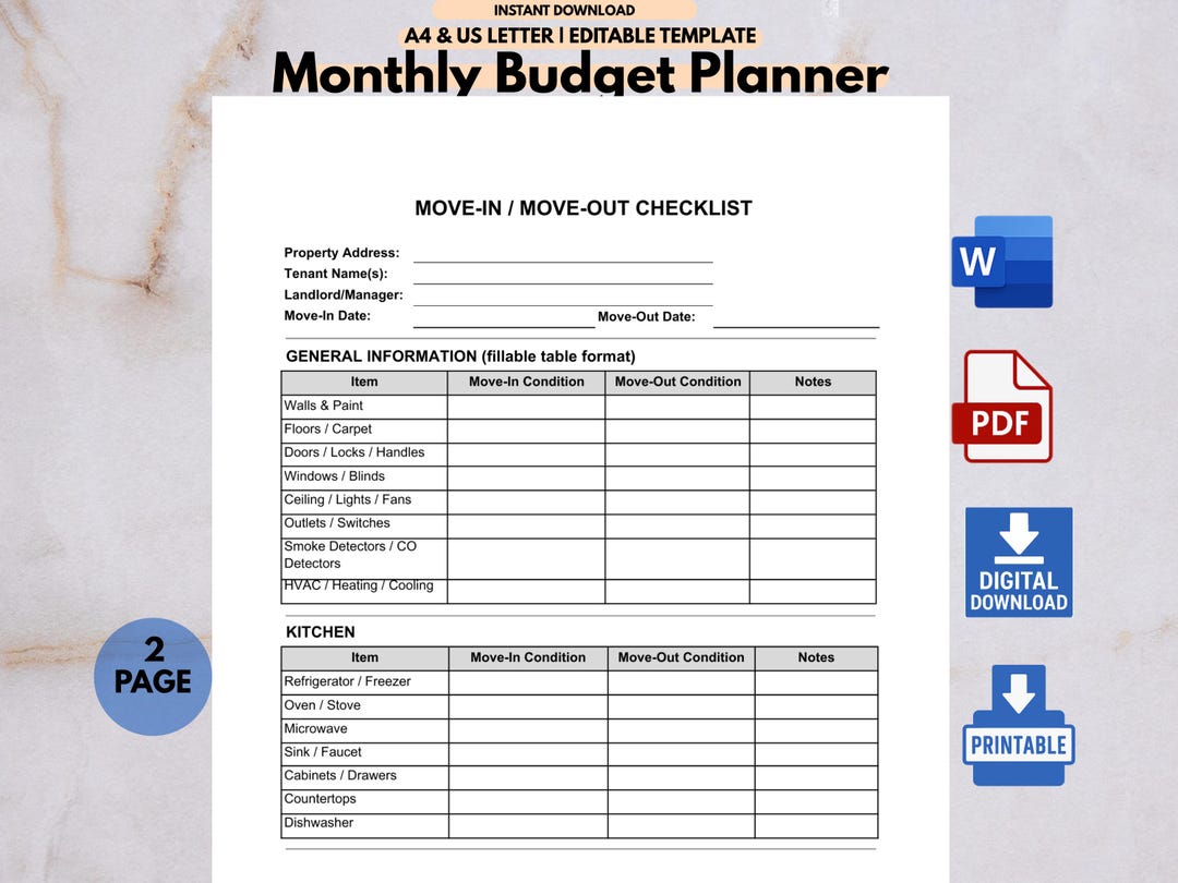 Monthly Budget Planner Printable | Budget Template, Expense Tracker, Bill Organizer, Savings and ...