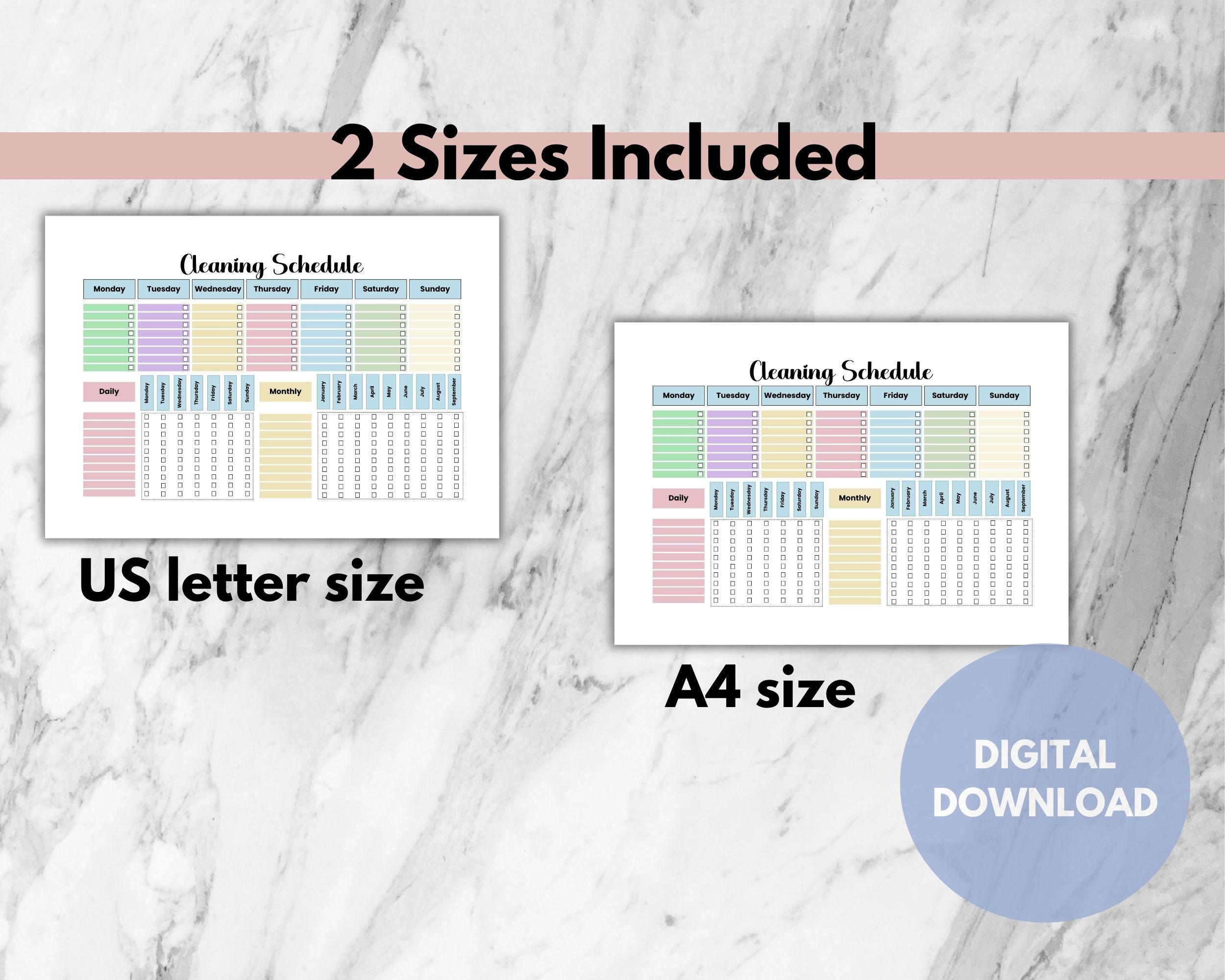Master Cleaning List House Chore Chart, Cleaning Schedule and Tracker ...