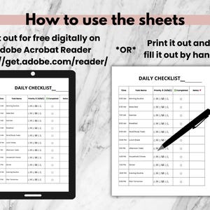 Daily Checklist PDF, Daily Routine Tracker, to Do List, Daily Planner ...