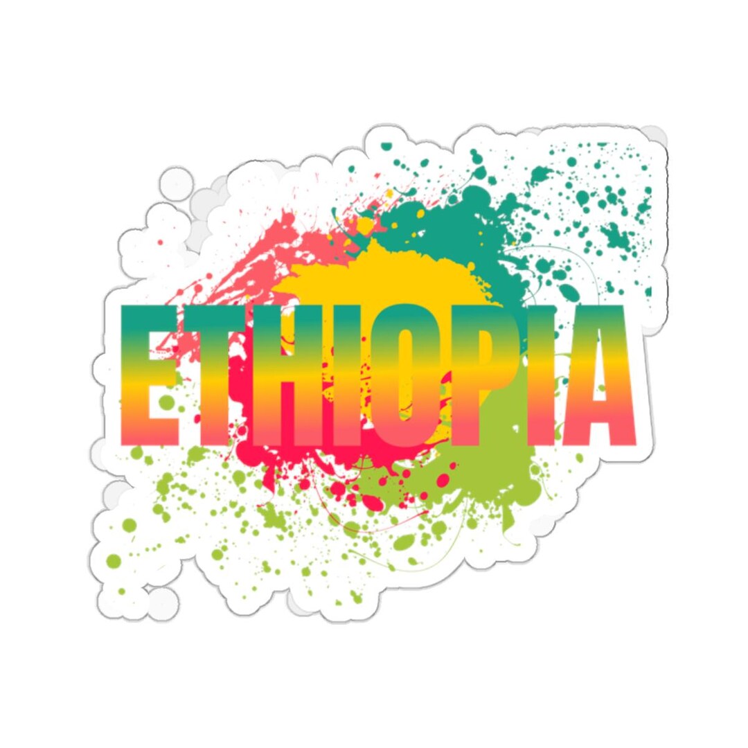 Ethiopia Flag Sticker for Car, Ethiopia Flag Sticker for Laptop, Haile ...