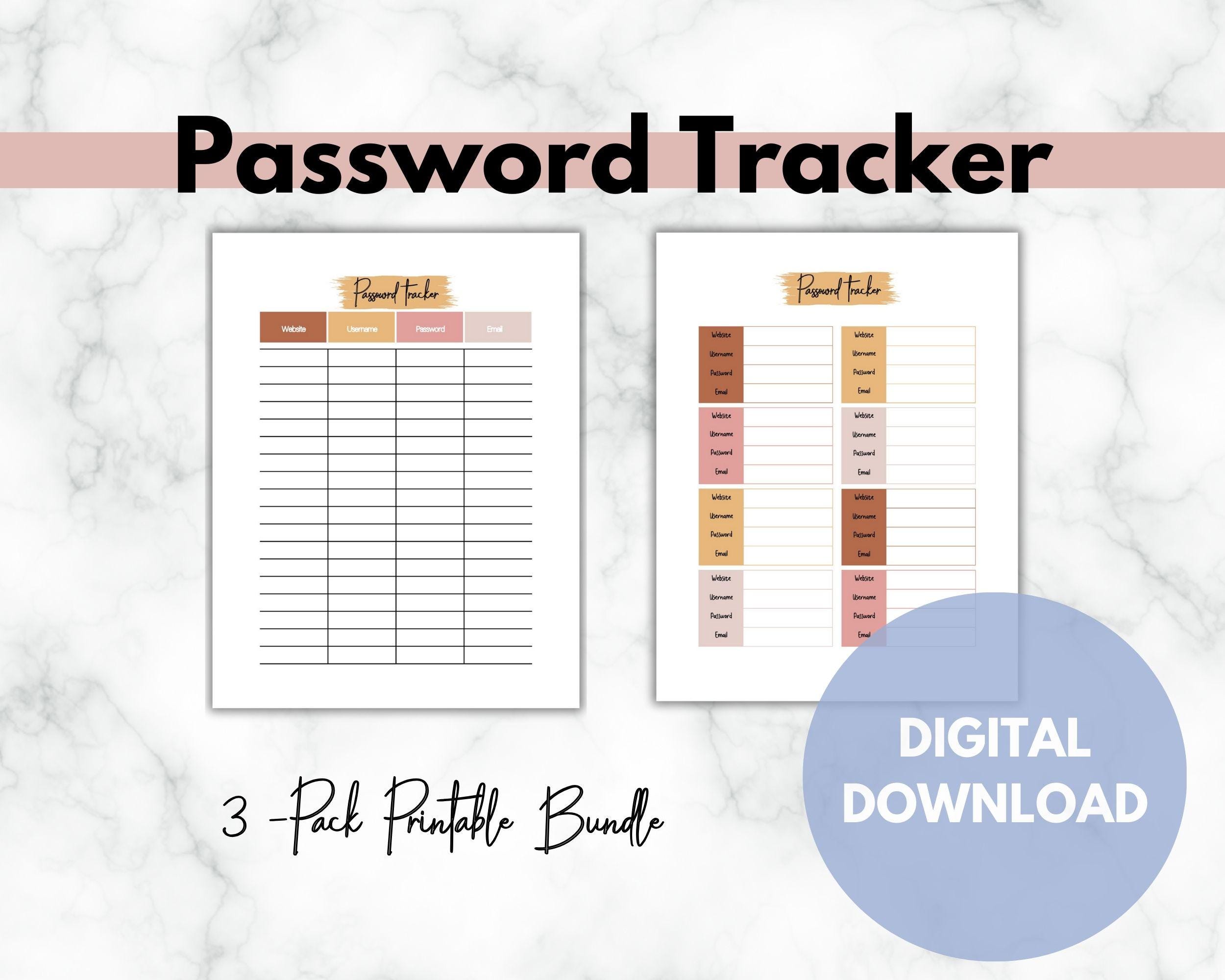 Password Tracker Password Keeper, Password Log Book, Password Organizer ...