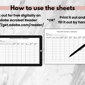 Prescription Refill Tracker, Medication Tracker, Medication Log ...