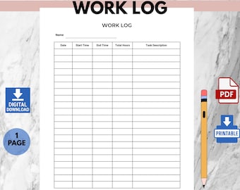 Printable Daily Work Log - Etsy