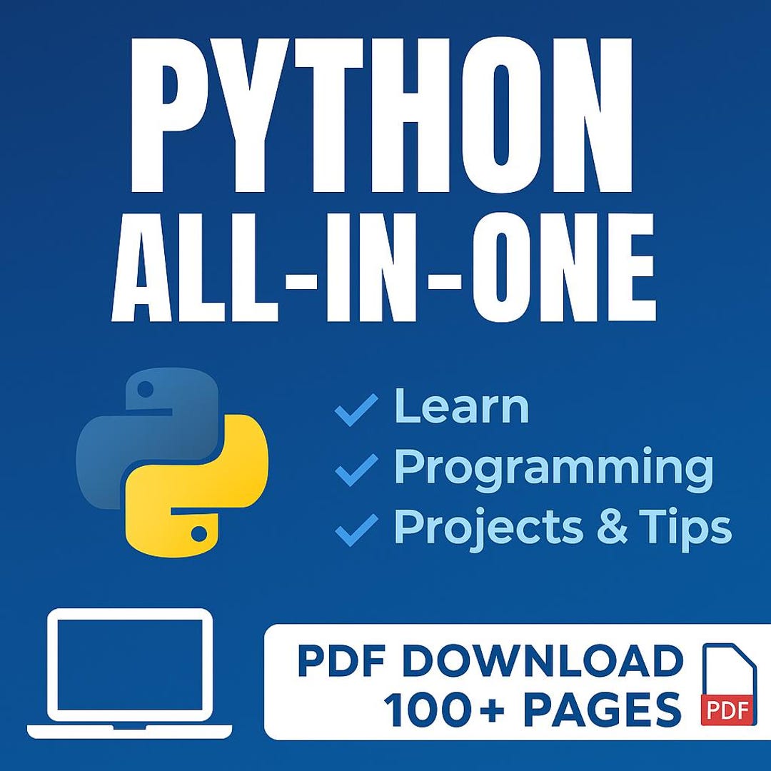 Python All-in-one Ebook | Learn Python Programming, Projects, and Tips | Digital PDF Download - Etsy