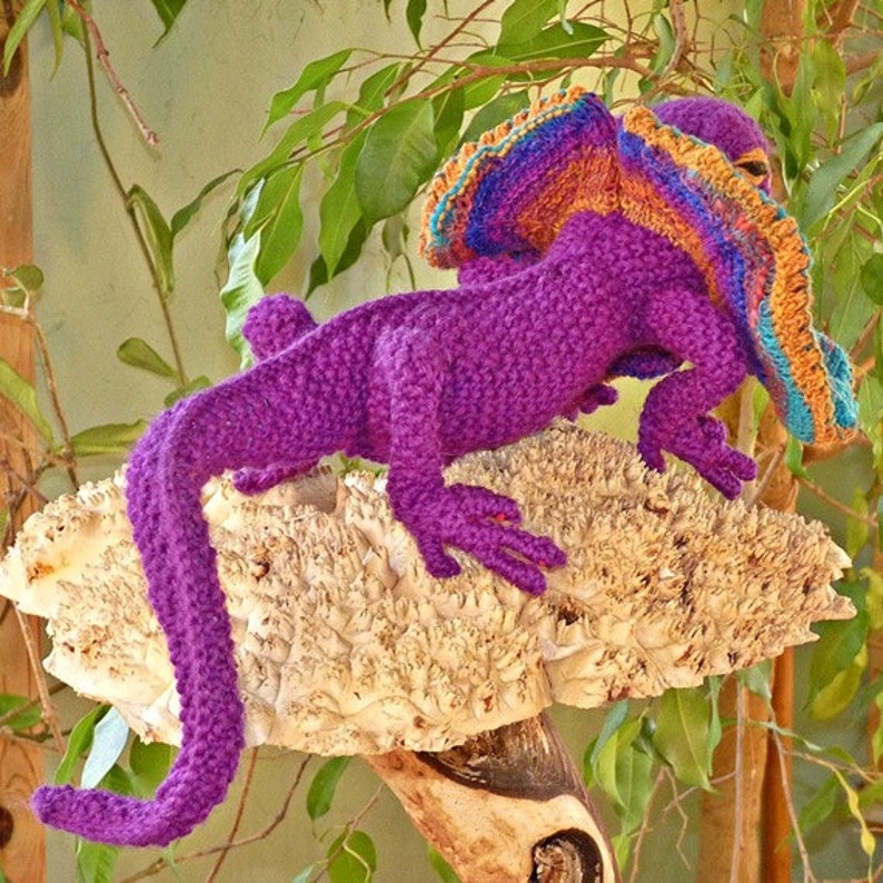Knitting Pattern - Frivolous Frilled-neck Lizard - Etsy