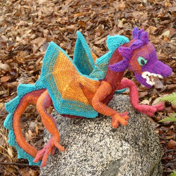 Knitting Pattern Doughty Dragon - Etsy