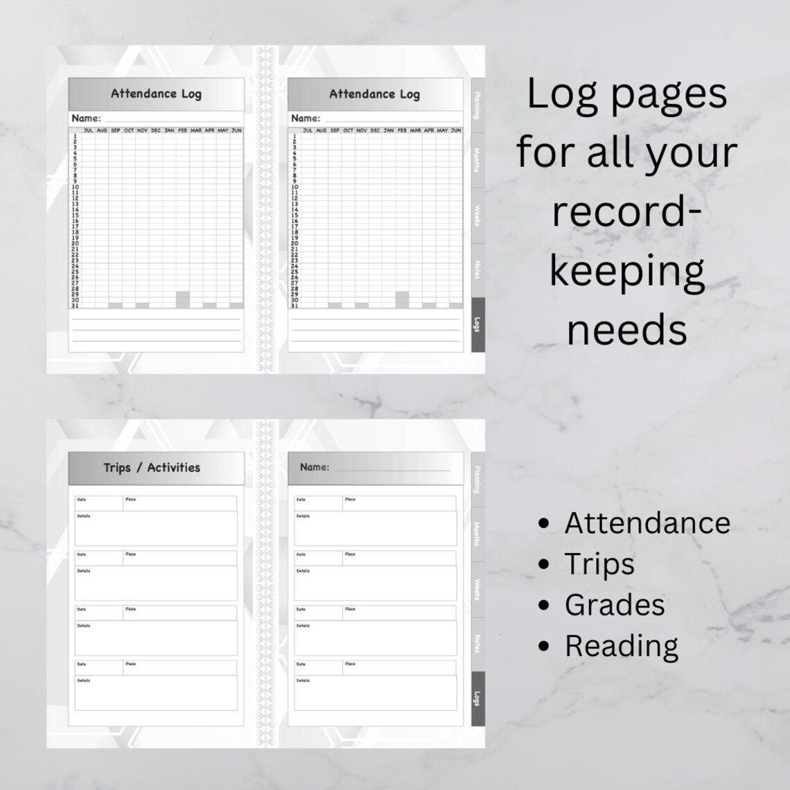 Homeschool Planner and Record-keeping Book | Spiral-bound 6x9 ...