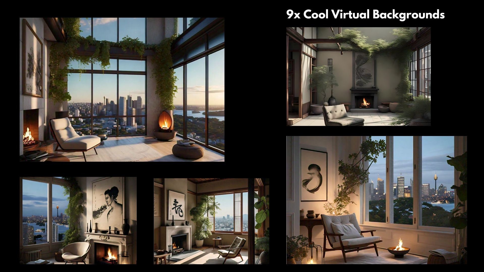 9 Cool Professional Virtual Background Bundle | High Quality ...