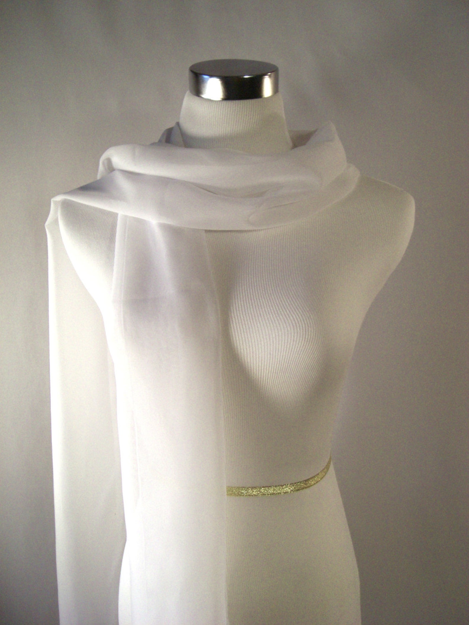White Chiffon Evening Wrap / Shawl Custom Made White Chiffon - Etsy