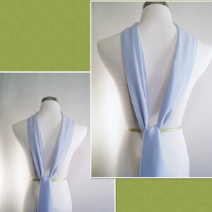 Ice Blue Chiffon Wedding Scarf / Evening Wrap – Custom Made Long Ice ...