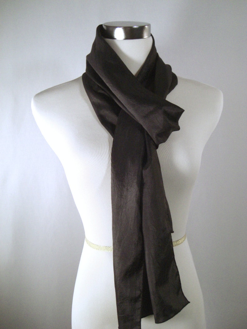 Long Scarf Black Satin Scarf Shiny Black Scarf Dressy - Etsy