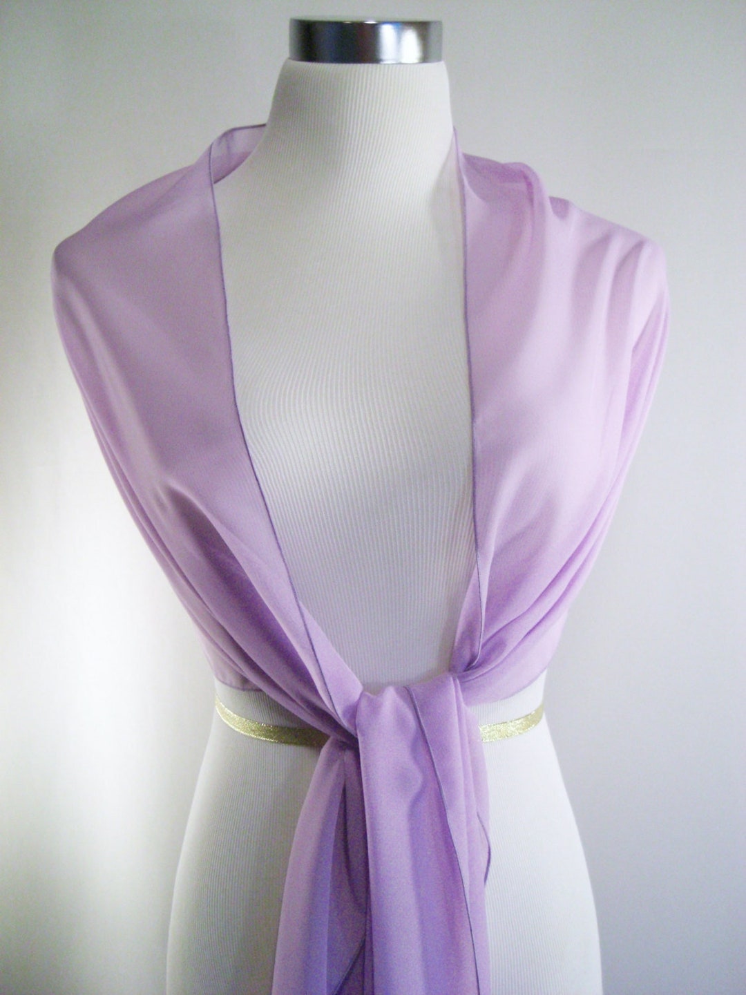 Lavender Chiffon Evening Wrap / Shawl – Custom Made Lavender Chiffon ...