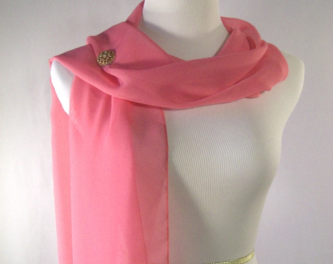 SALE Wedding Scarf - Medium Rose Pink Bridal Scarf - Medium Rose Pink ...