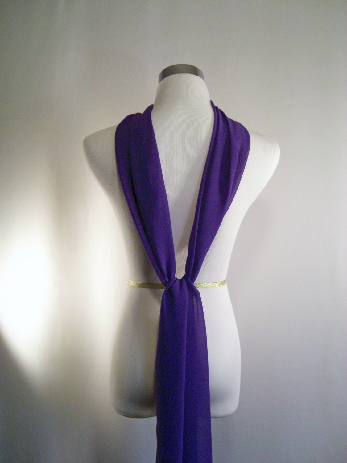 Purple Chiffon Evening Wrap / Shawl – Custom Made Royal Purple Chiffon ...