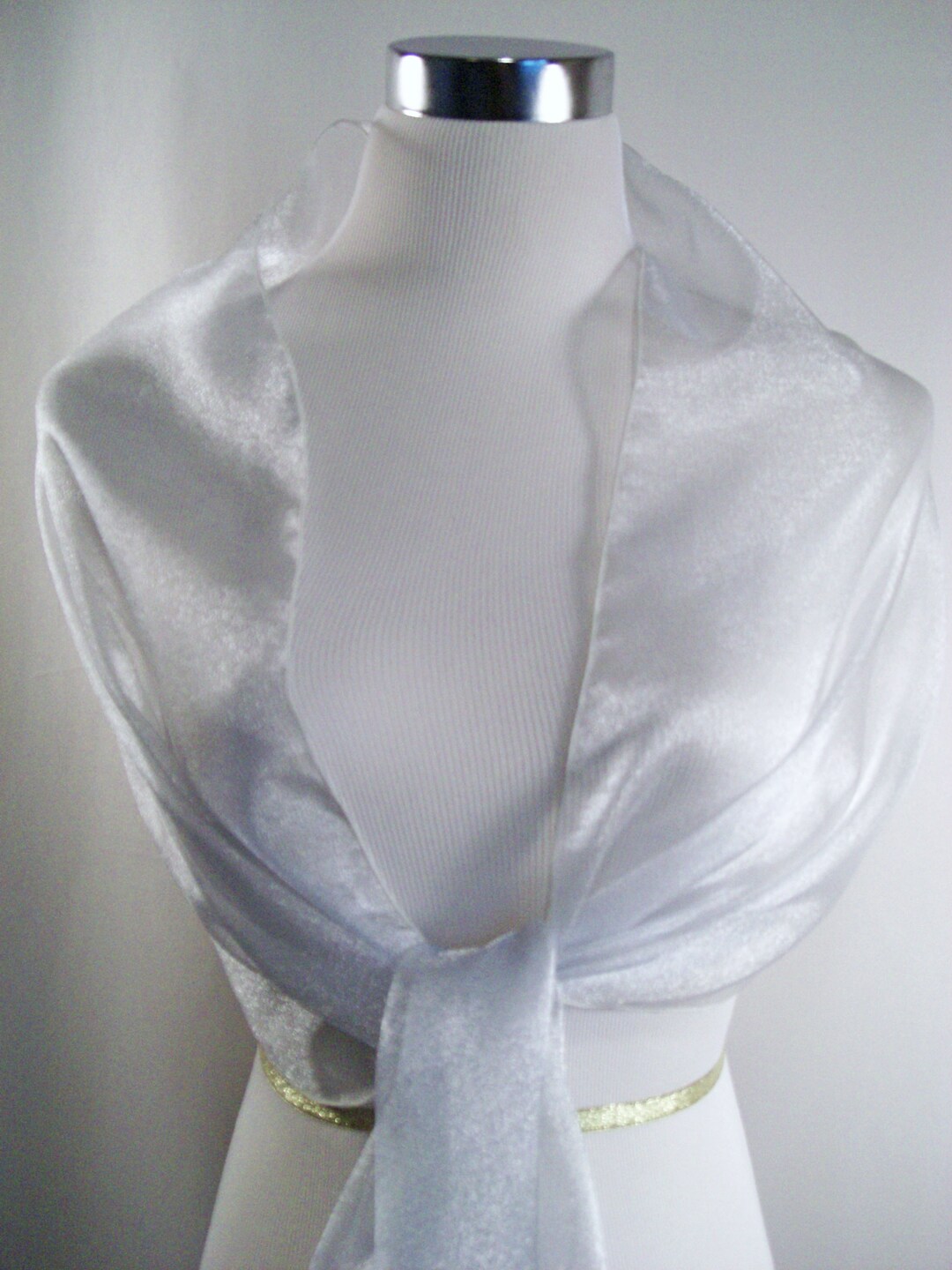 Silver Crystal Organza Evening Wrap / Shawl – Custom Made Siler Crystal ...